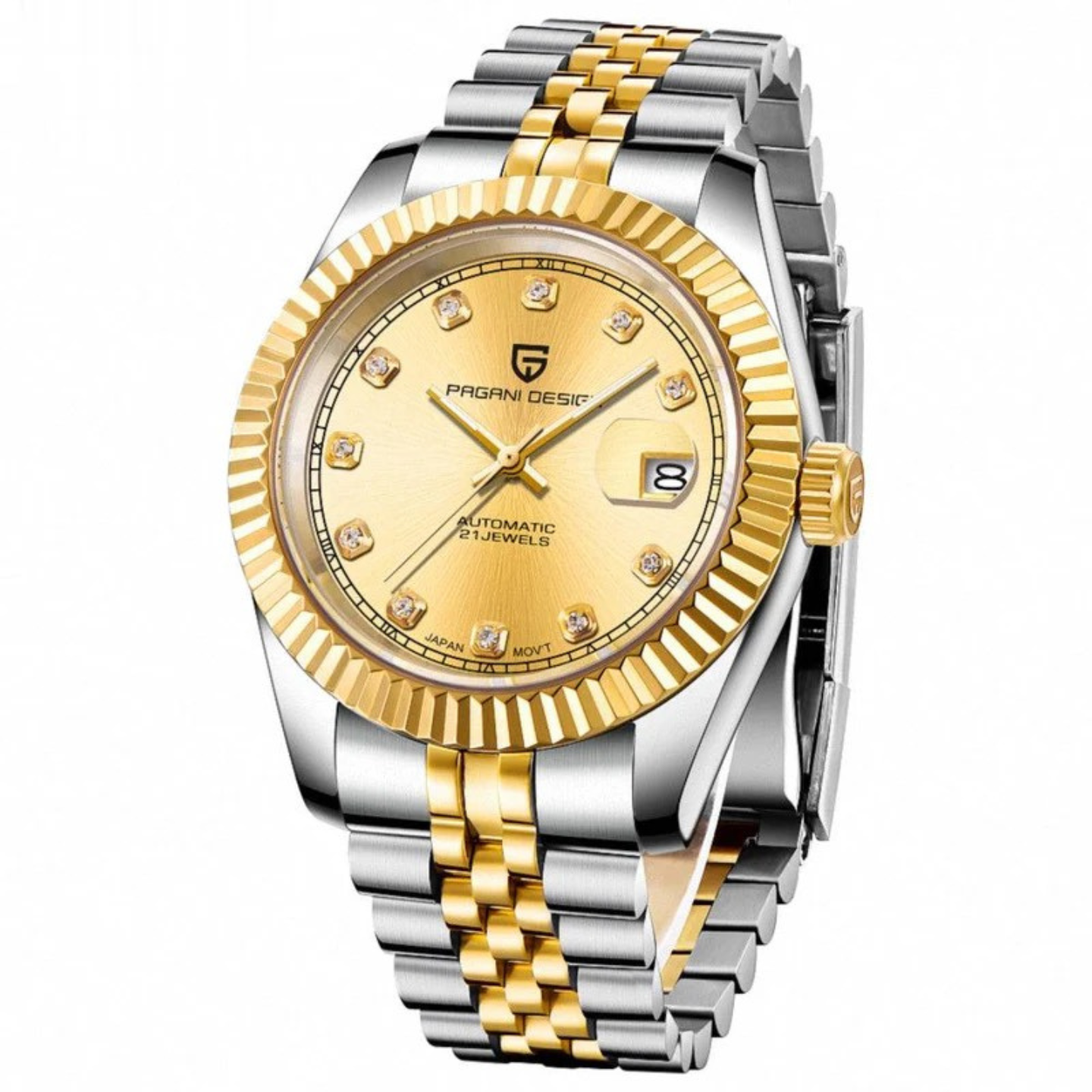Pagani Design Datejust 41mm - Gold Diamond - Seiko NH35 - Automatic ...